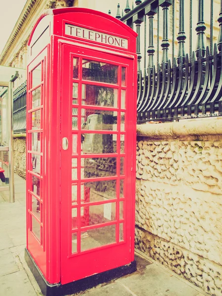 Vintage look London telephone box - Stock Image - Everypixel