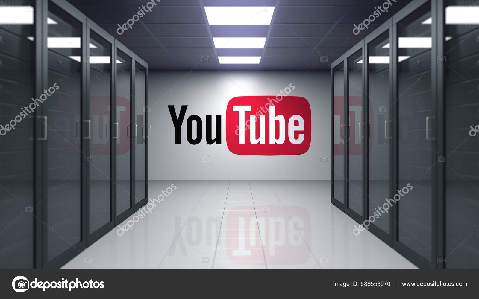 Youtube Logo Wall Server Room Editorial — Stock Editorial Photo ...