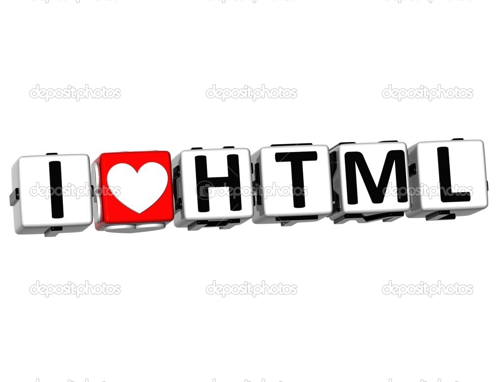 3D I Love HTML Button Click Here Block Text — Stock Photo © Curioso ...