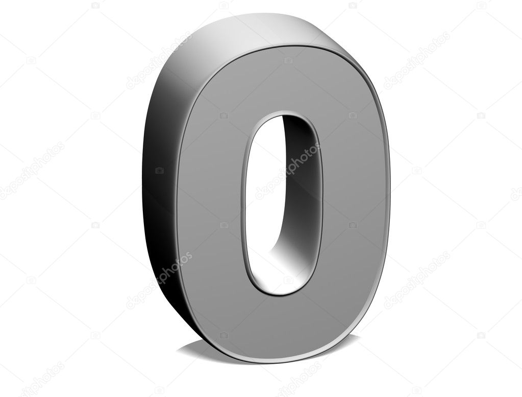 3D shiny grey number collection over white background Stock Photo by ...