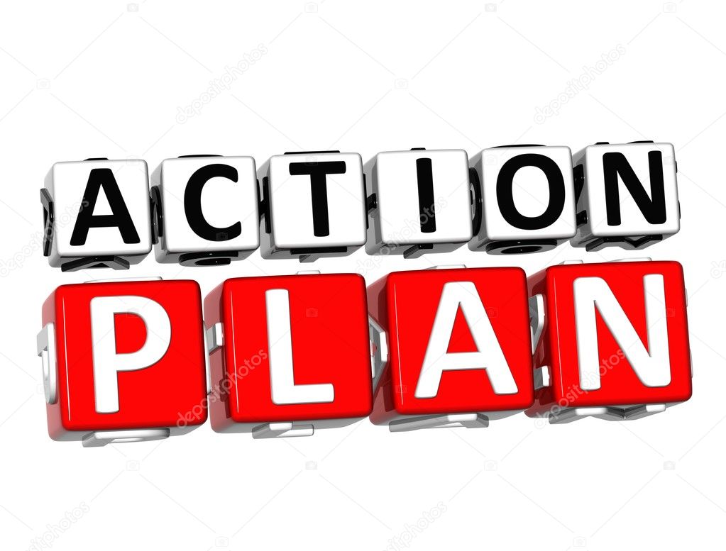 3D Action Plan Button Click Here Block Text Stock Photo by ©Curioso ...