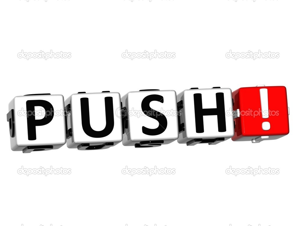 3D Push Button Click Here Block Text — Stock Photo © Curioso_Travel ...