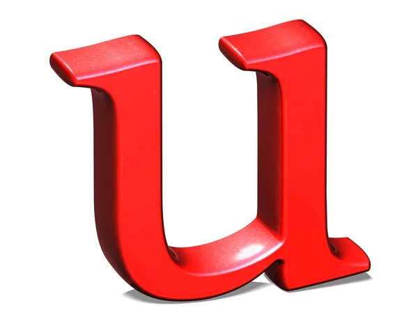 3D shiny red letter collection over white background — Stock Photo ...