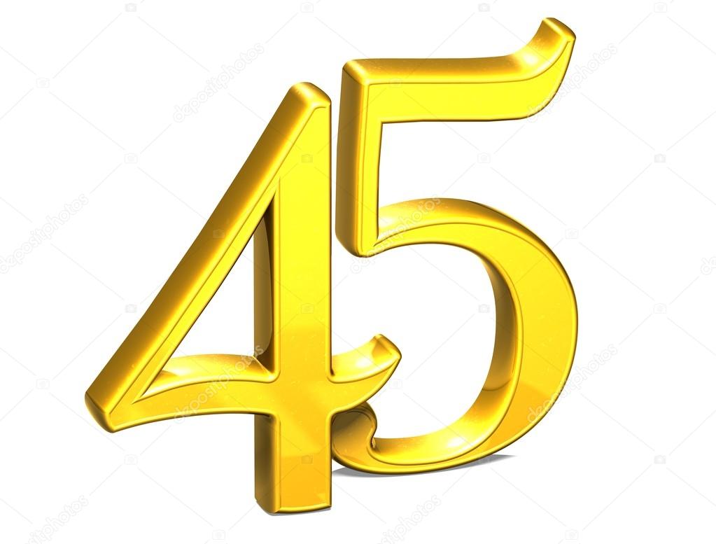 3D Gold Forty-Five on white background — Stock Photo © Curioso_Travel ...