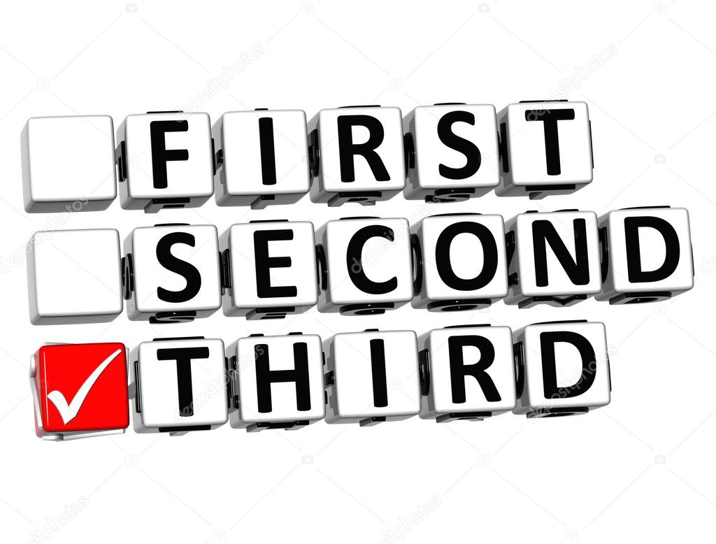 3D First Second Third Button Click Here Block Text Stock Photo by ...