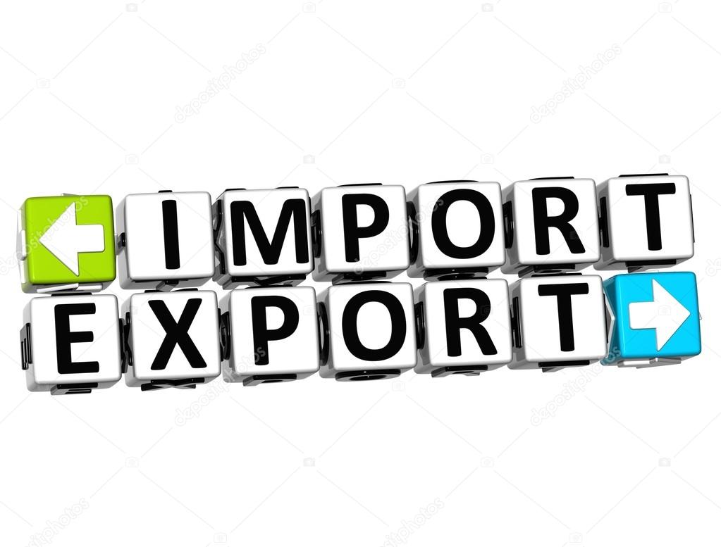 3D Import Export Button Click Here Block Text Stock Photo by ©Curioso ...