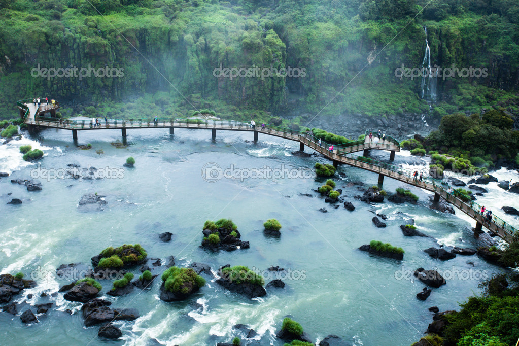 Iguassu Falls, the largest series of waterfalls of the world, located ...