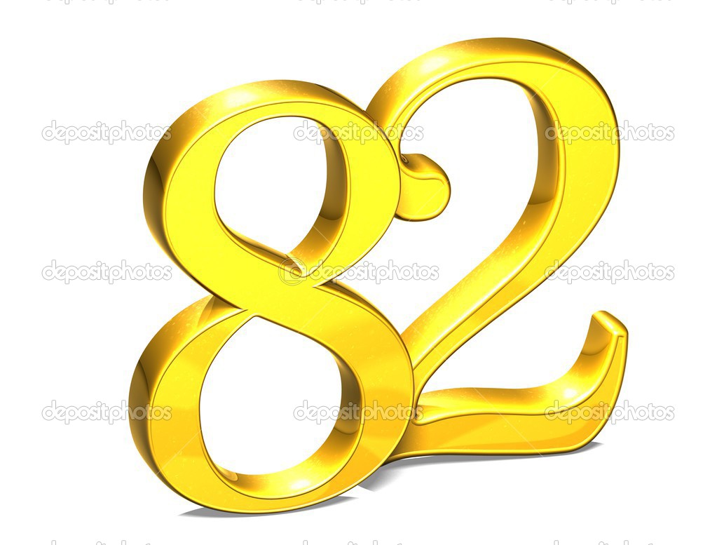 3D Gold Number eighty-two on white background Stock Photo by ©Curioso ...