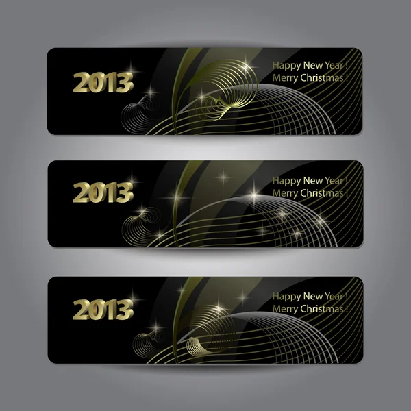 Set of abstract vector New Year headers Stock Vector Image by ...