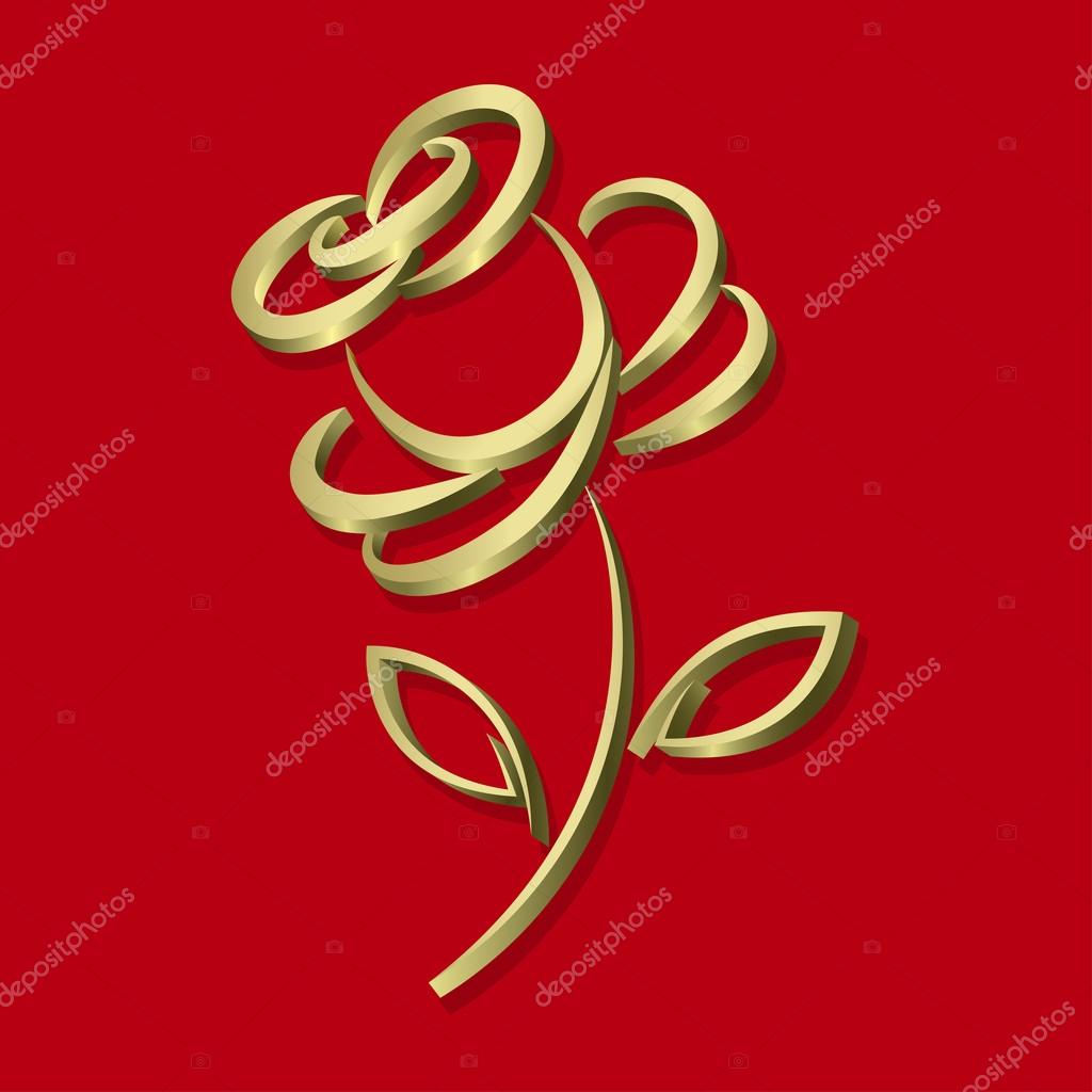 Golden rose in abstract stile Stock Vector Image by ©KalomiraEL #19815481