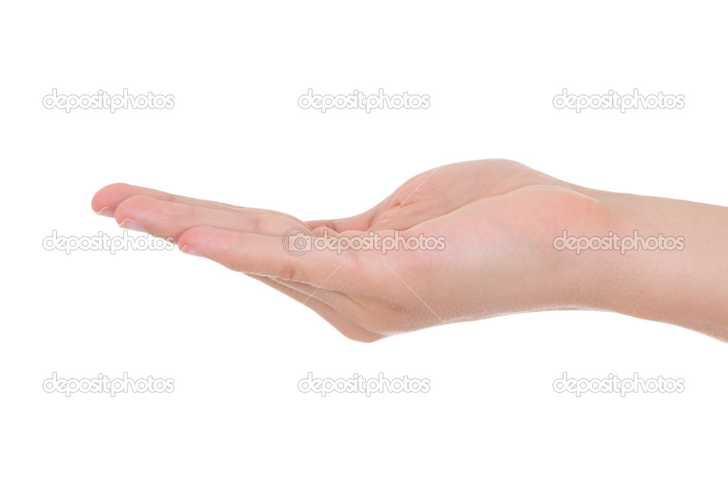 Open palm male hand isolated on a white background — Stock Photo © Di ...