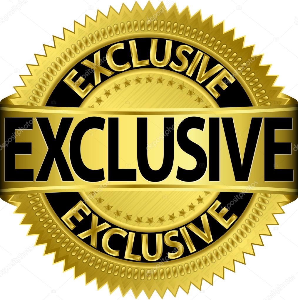 Golden exclusive label, vector illustration — Stock Vector © DinoZZZ ...