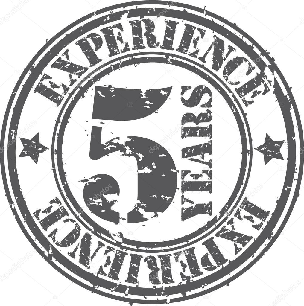 Grunge 5 years of experience rubber stamp, vector illustration Stock ...