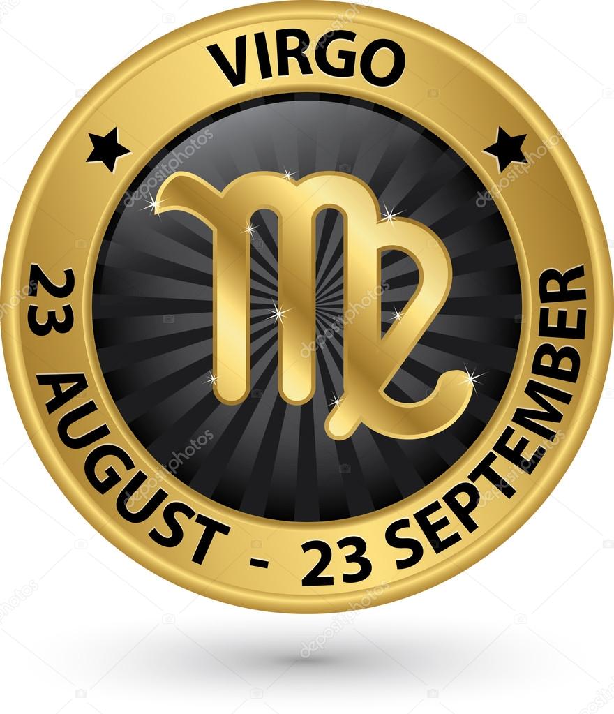 Virgo zodiac gold sign, virgo symbol vector illustration — Stock Vector ...