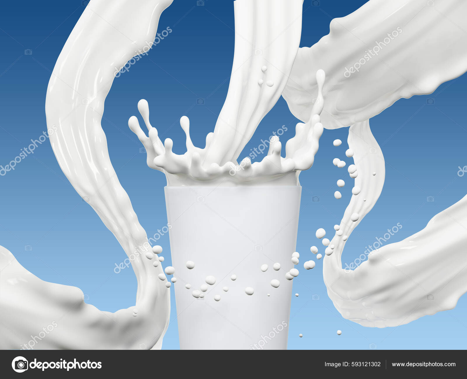 Milk Wave Flow Splash Glass Pouring Sour Cream Yogurt Dairy — Stock ...