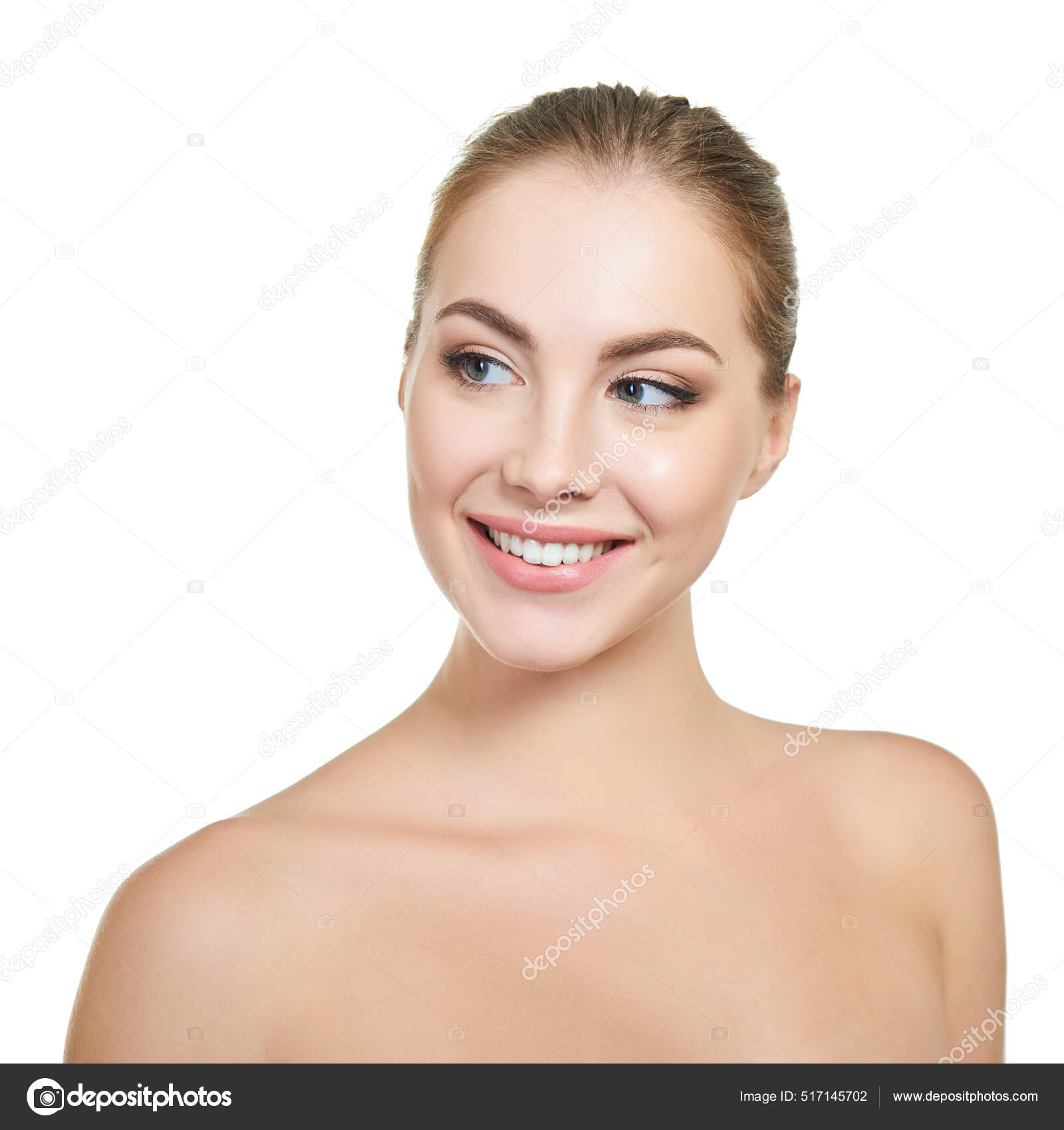 Smiling Human Faces White Background