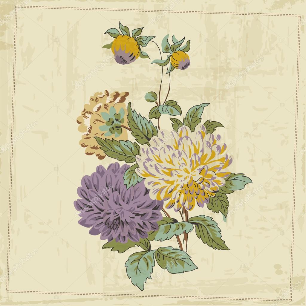 Vintage Flower Background - for design and scrapbook - in vector ...