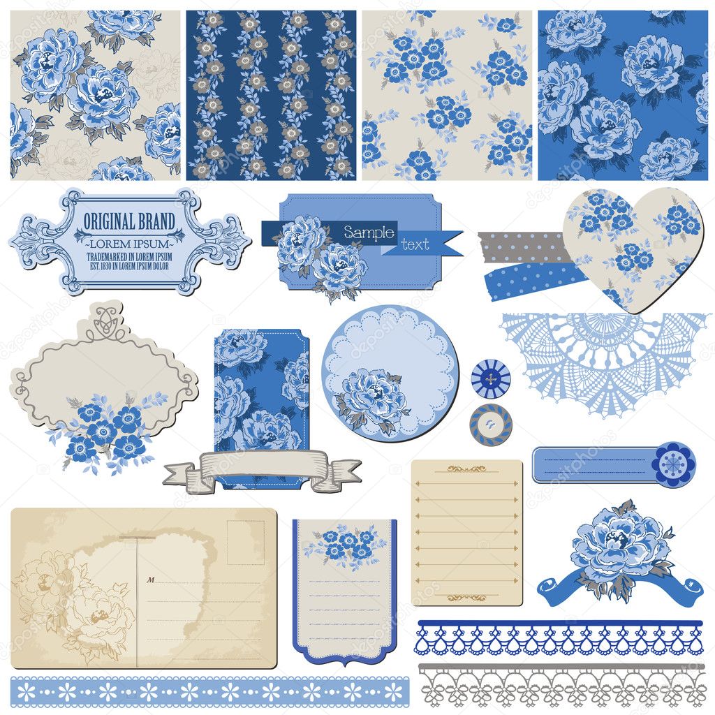 Blue Scrapbook Cover