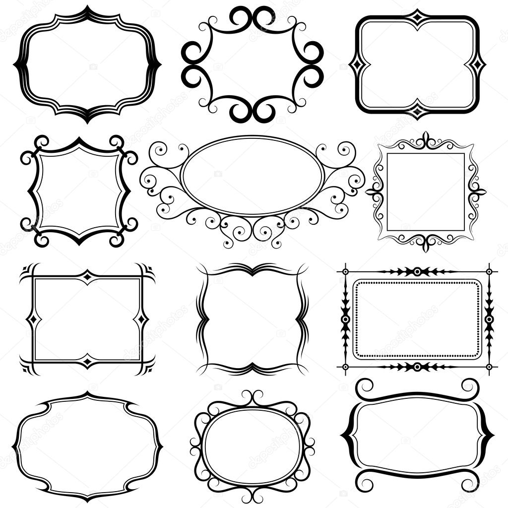 Ornate vector frames and ornaments — Stock Vector © alisher #14129273