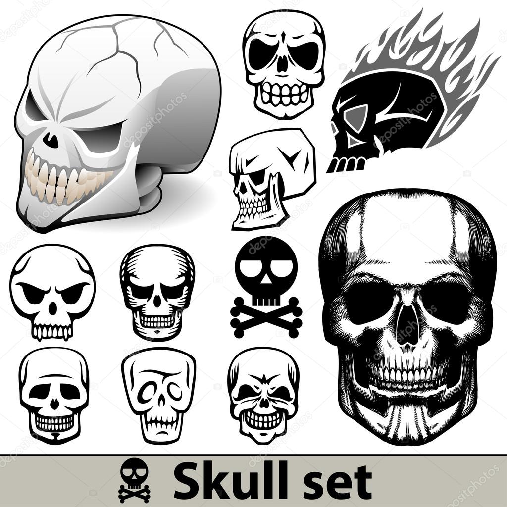 Skull vector set Stock Vector by ©alisher 14131099