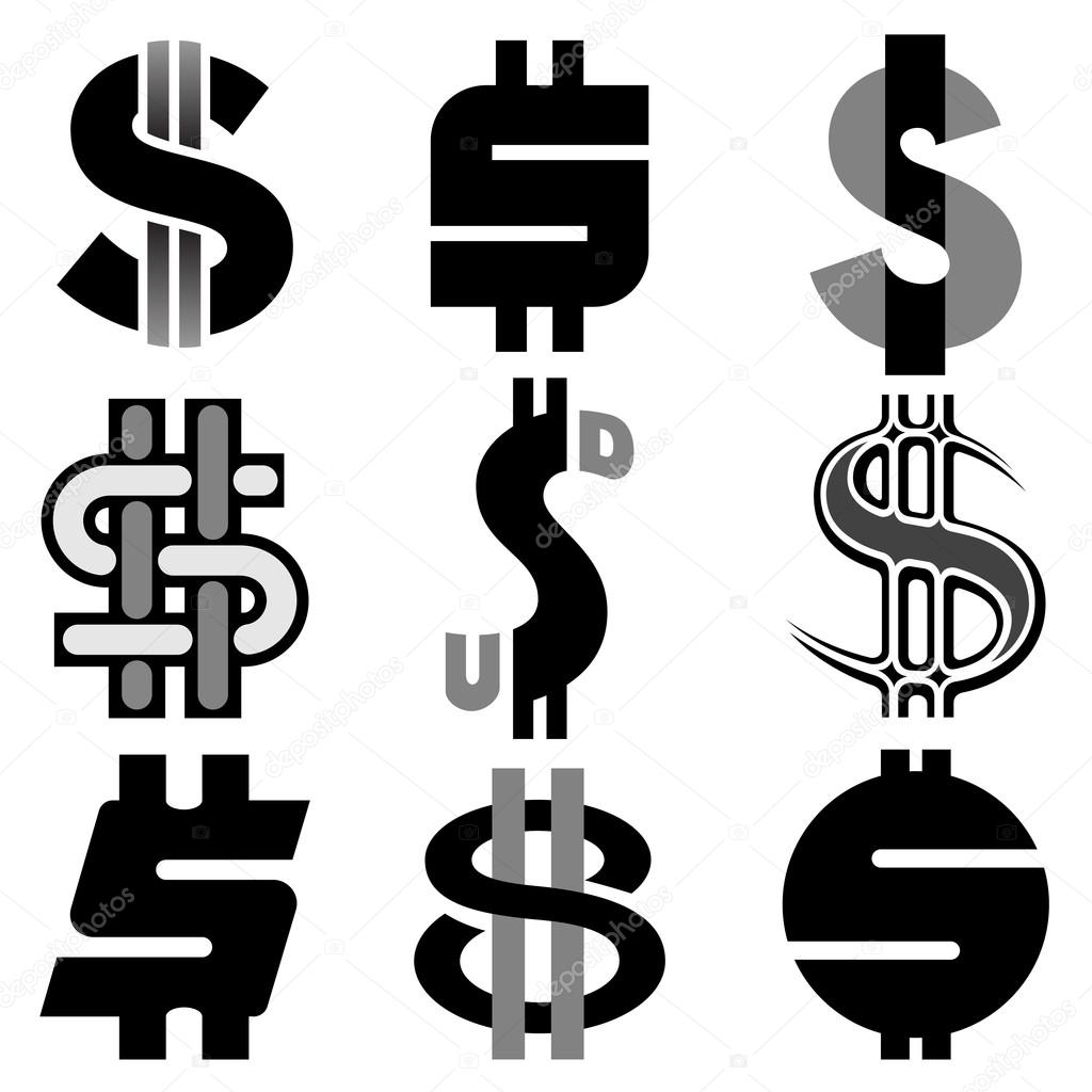 Dollar signs set Stock Vector by ©alisher 18878825