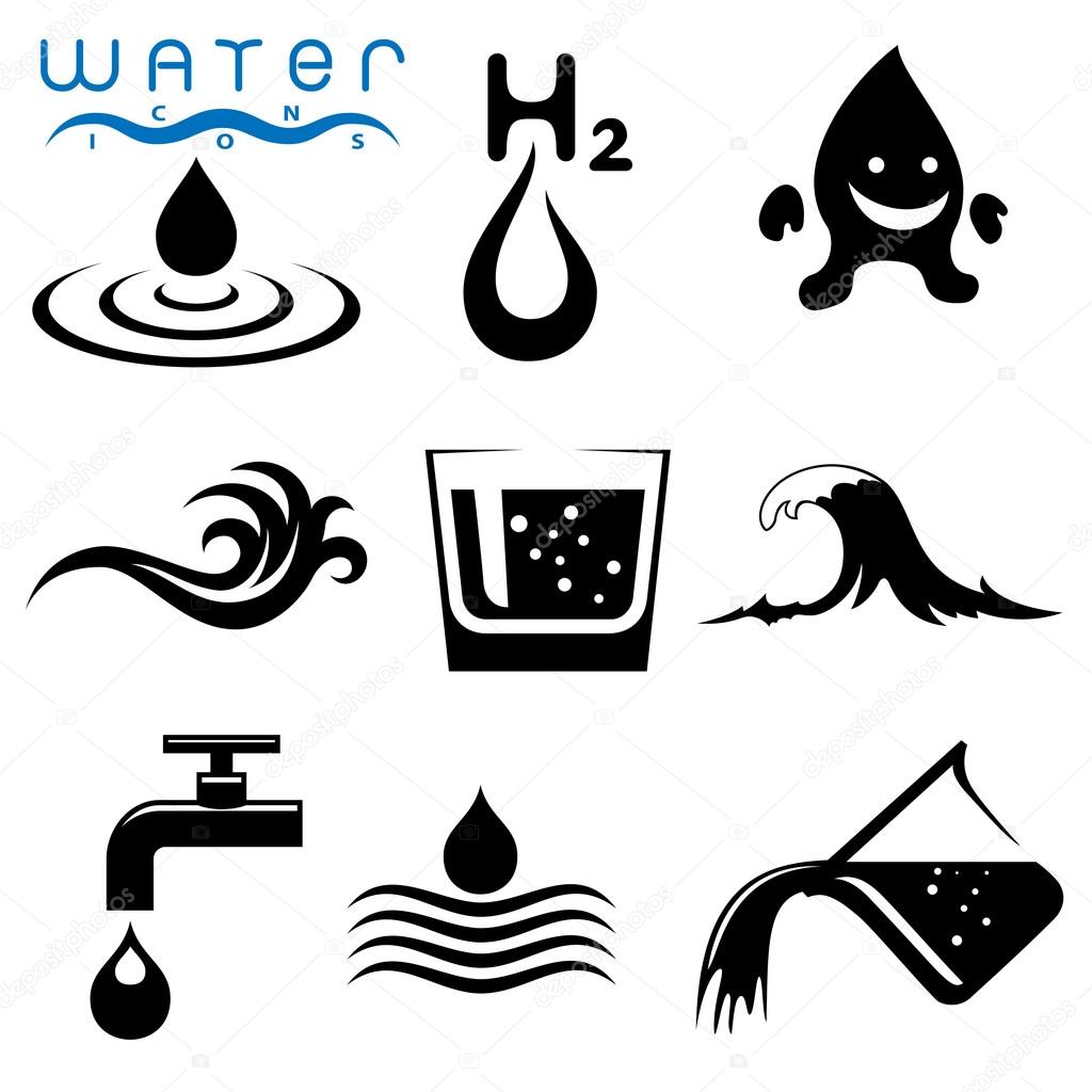 Water signs icons and symbols Stock Vector Image by ©alisher #18878883