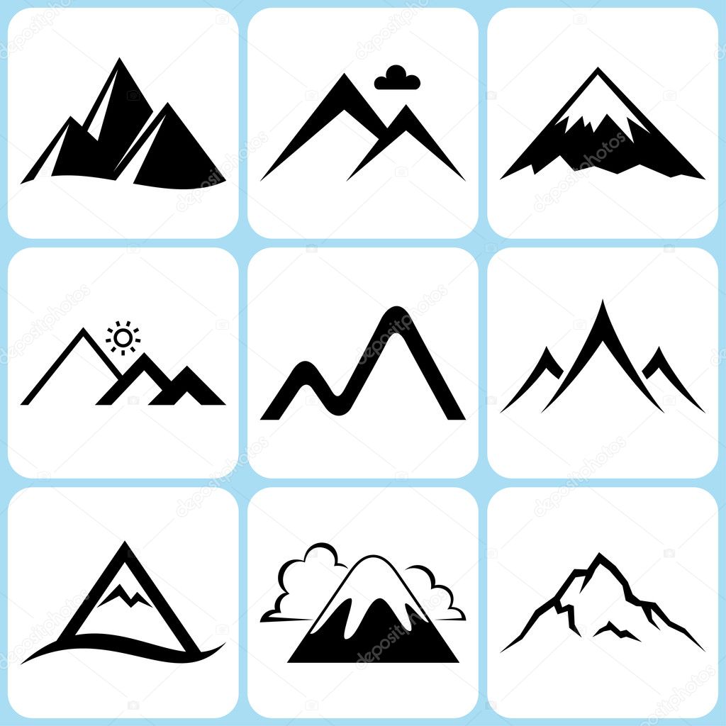 Berg Icons set — Stockvektor © alisher #28899397