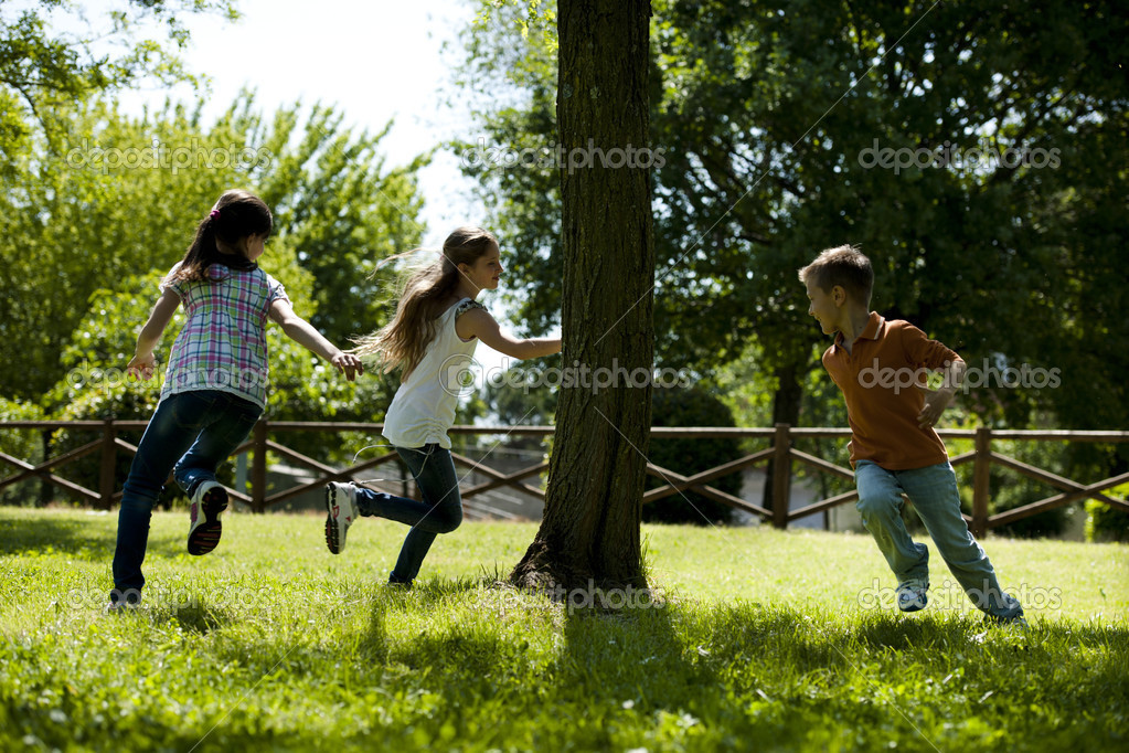 Children playing tag — Stock Photo © stefanolunardi #12354729