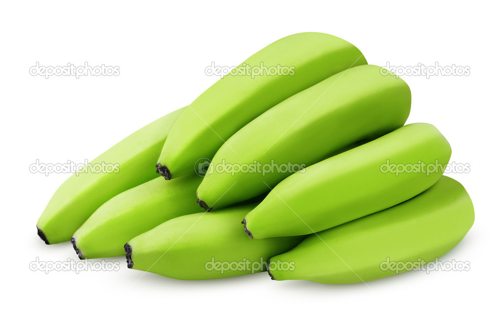 Fotos: bananos verdes | racimo de bananos verdes aisladas en blanco ...