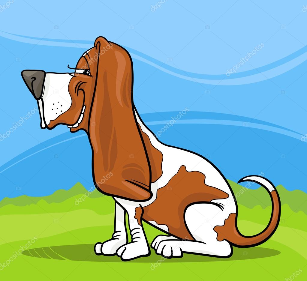 Basset Perro Sabueso Ilustración De Dibujos Animados 2023