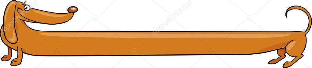 Ilustración largo dachshund perro de dibujos animados — Vector de stock ...