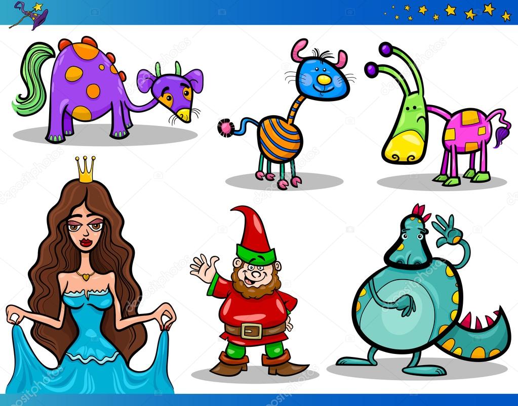 Cartoon Fantasy Characters Set Stock Vector Image by ©izakowski #21584381