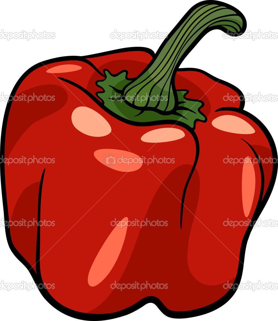 Ilustración de dibujos animados de verduras pimiento rojo — Archivo ...