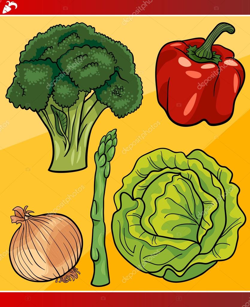 conjunto de verduras ilustración de dibujos animados 2023