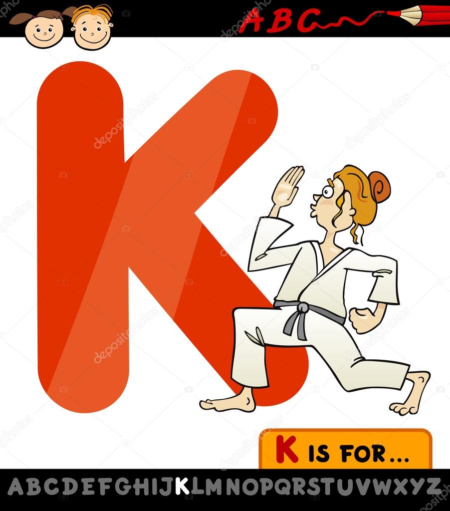 Letter k with karate cartoon illustration Stock Vector by ©izakowski ...
