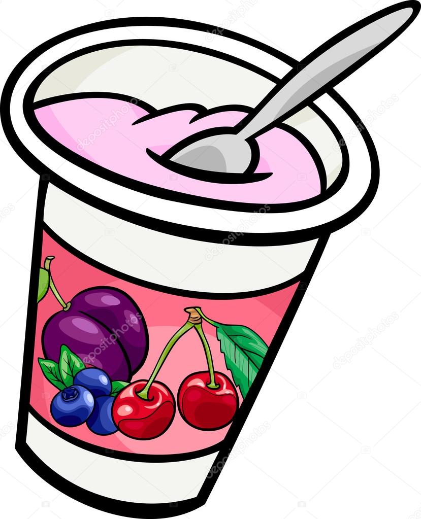 Yogurt clip art cartoon illustration — Stock Vector © izakowski #29709989