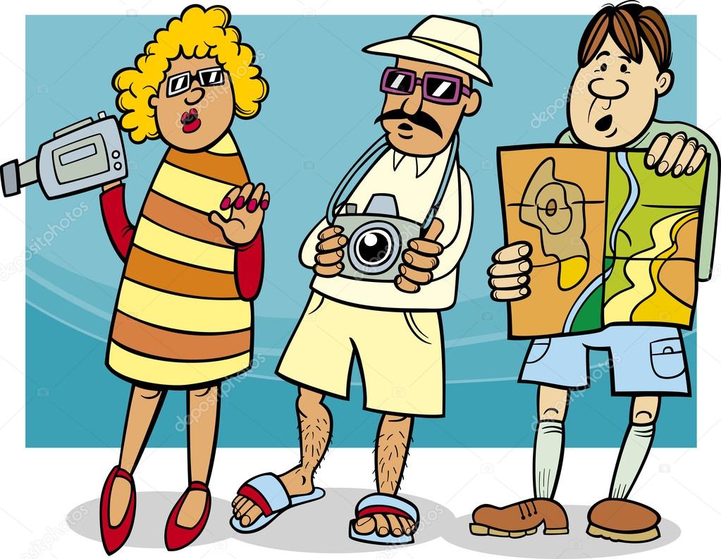 grupo turístico ilustración de dibujos animados 2022