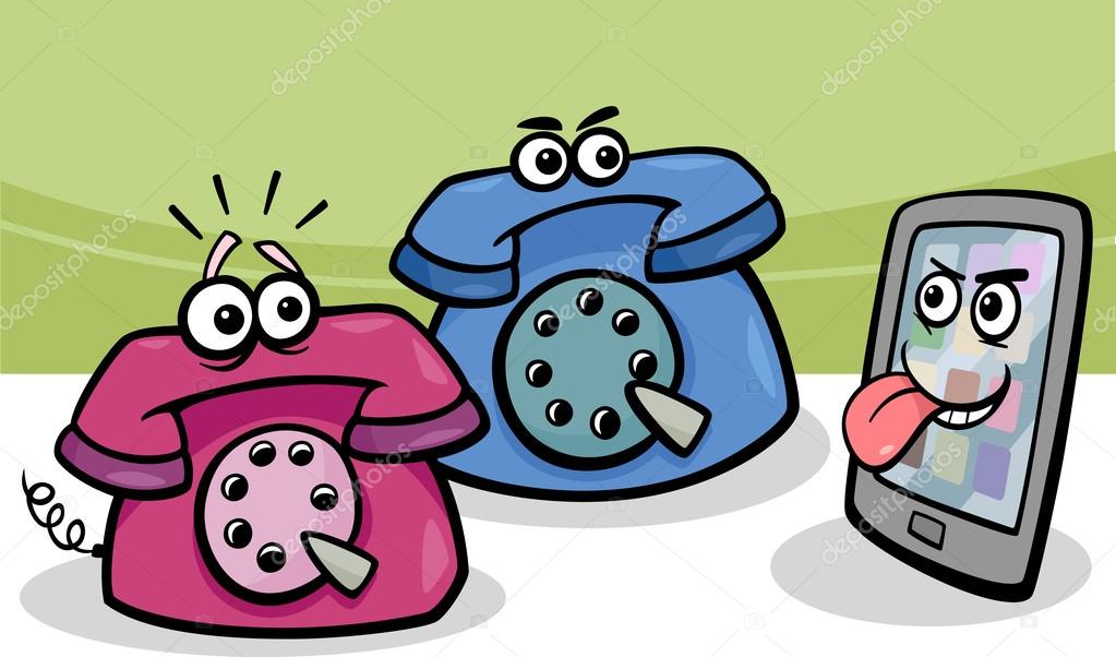 Smartphone with retro phones cartoon Stock Vector Image by ©izakowski ...