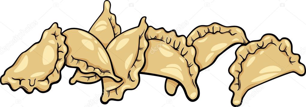 Pierogi cartoon | Pierogi or dumplings cartoon clip art — Stock Vector ...