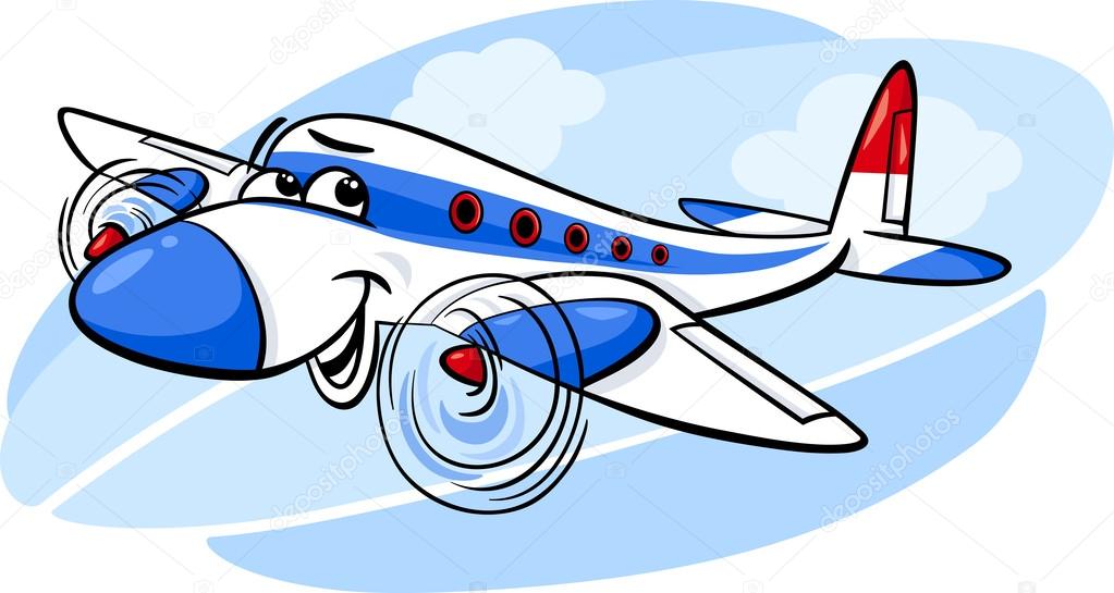 Aériens avion cartoon illustration — Image vectorielle izakowski ...