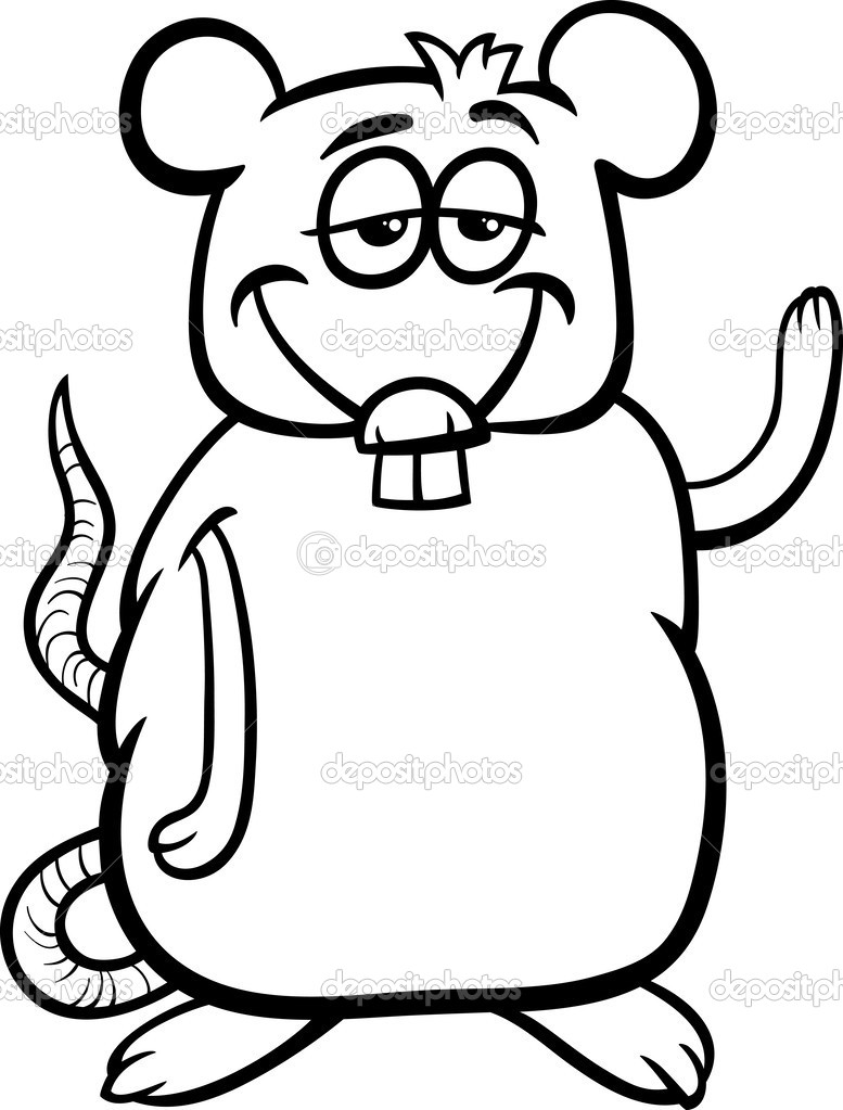 Rata dibujos animados para colorear página Vector de stock #44276369 de ...