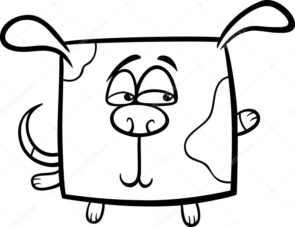 Square dog cartoon coloring page Stock Vector Image by ©izakowski #45275741