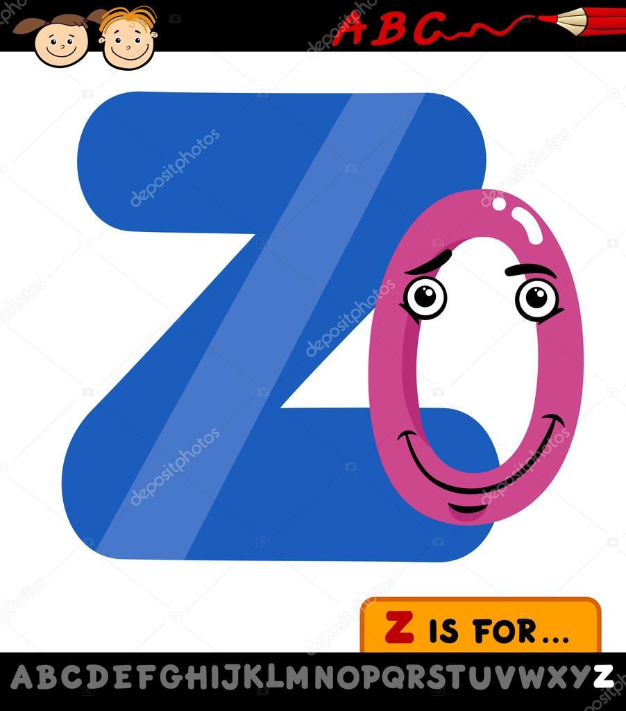 Letter z with zero cartoon illustration Stock Illustration by ...
