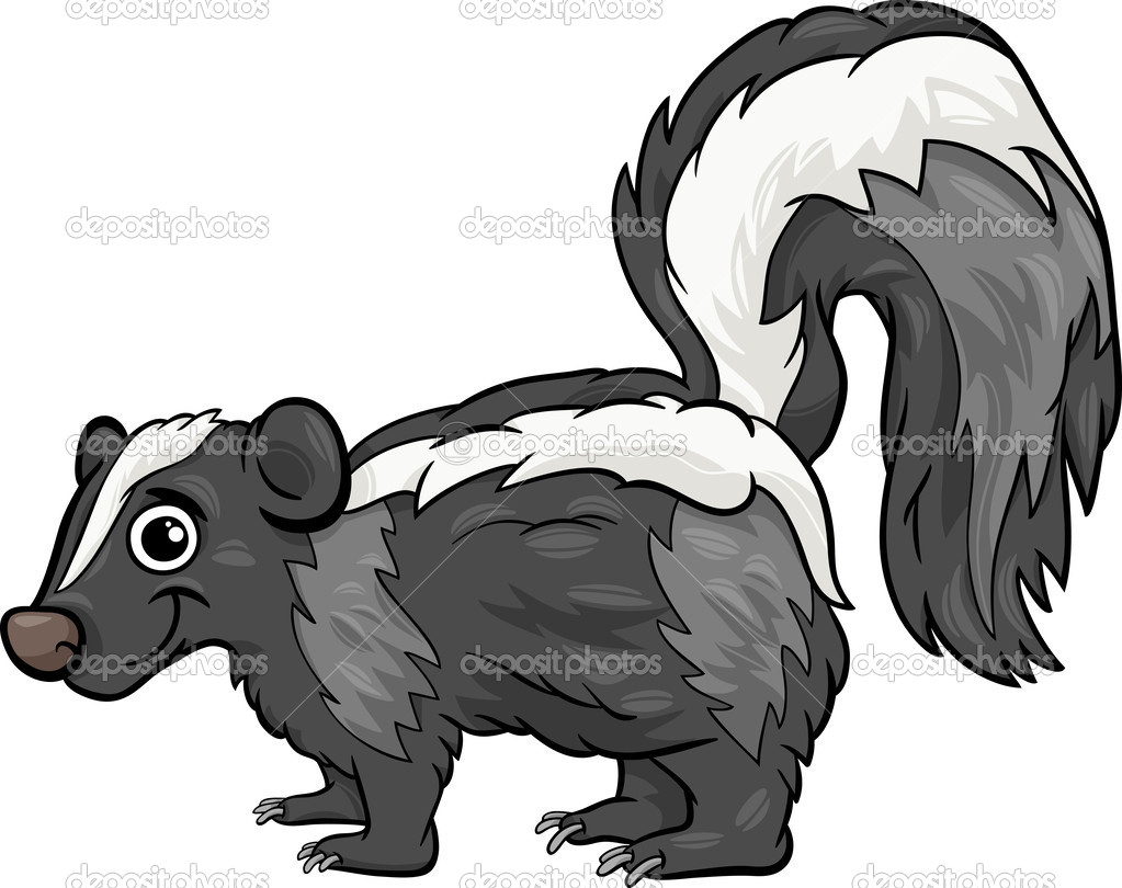 Zorrillo animales de dibujos animados ilustración — Vector de stock ...