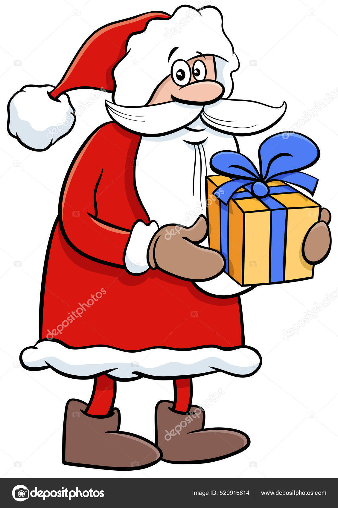 Cartoon Illustration Happy Santa Claus Character Present Christmas Time ... Cartoon Illustration Happy Santa Claus Character Present Christmas Time ...