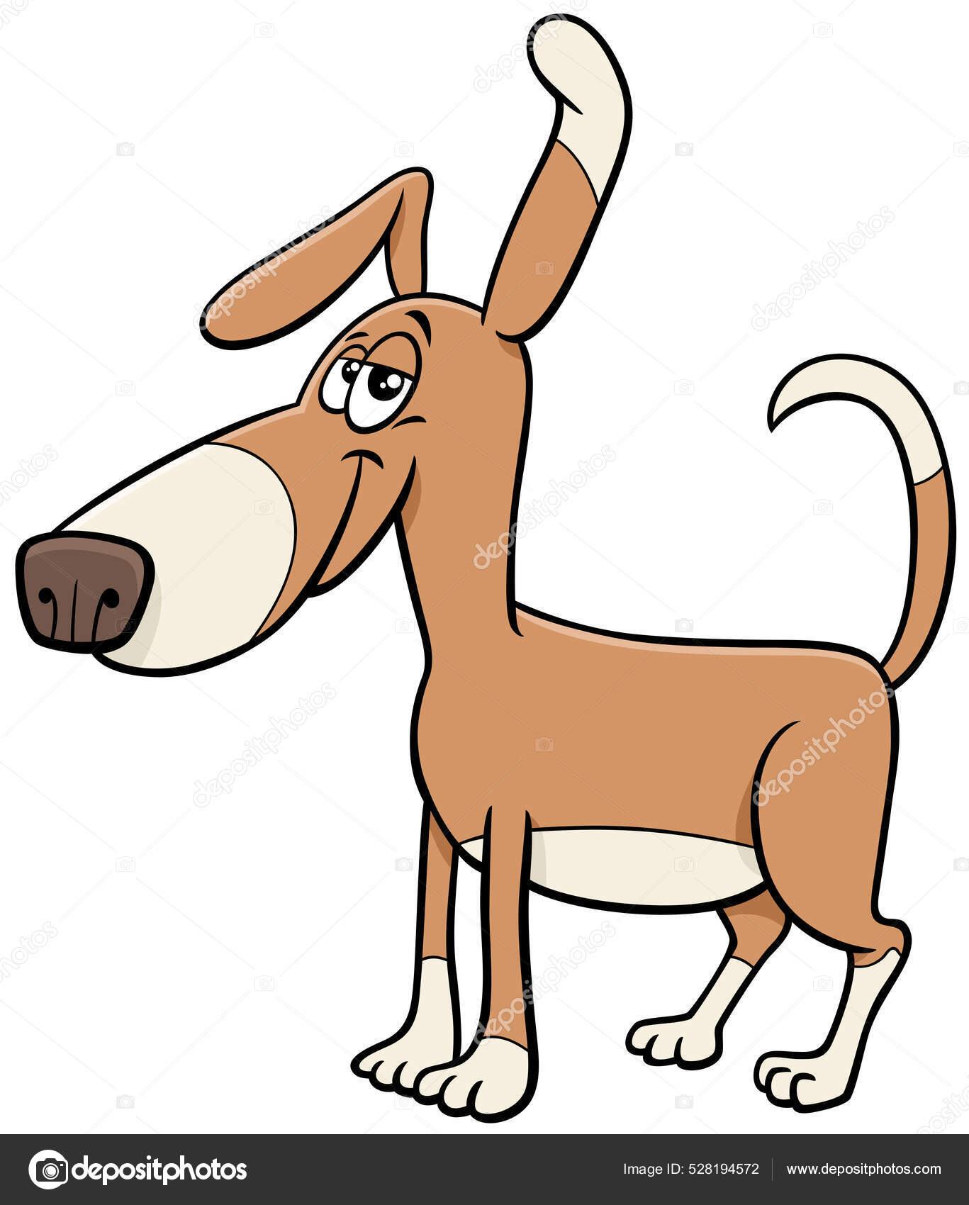 Cartoon Illustration Funny Spotted Dog Comic Animal Character Stock ...