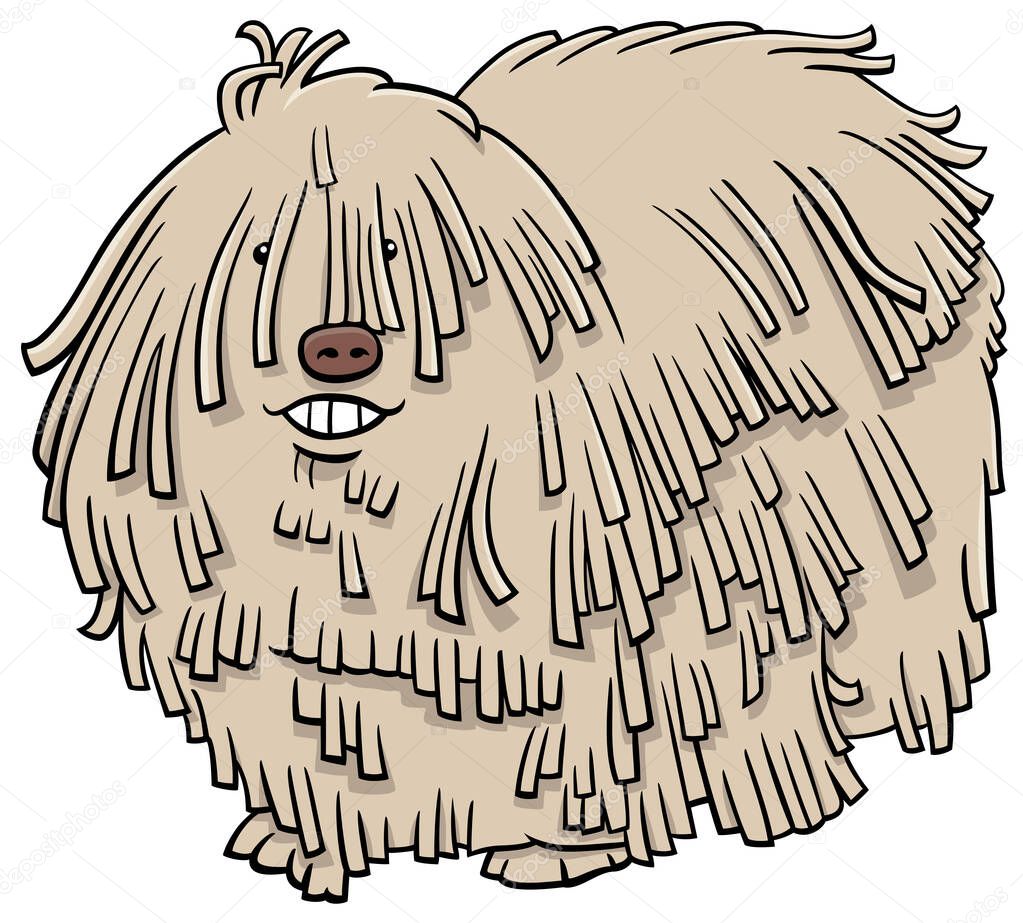 Dibujos animados ilustraci n de komondor o h ngaro perro ovejero de raza pura car cter animal 2024