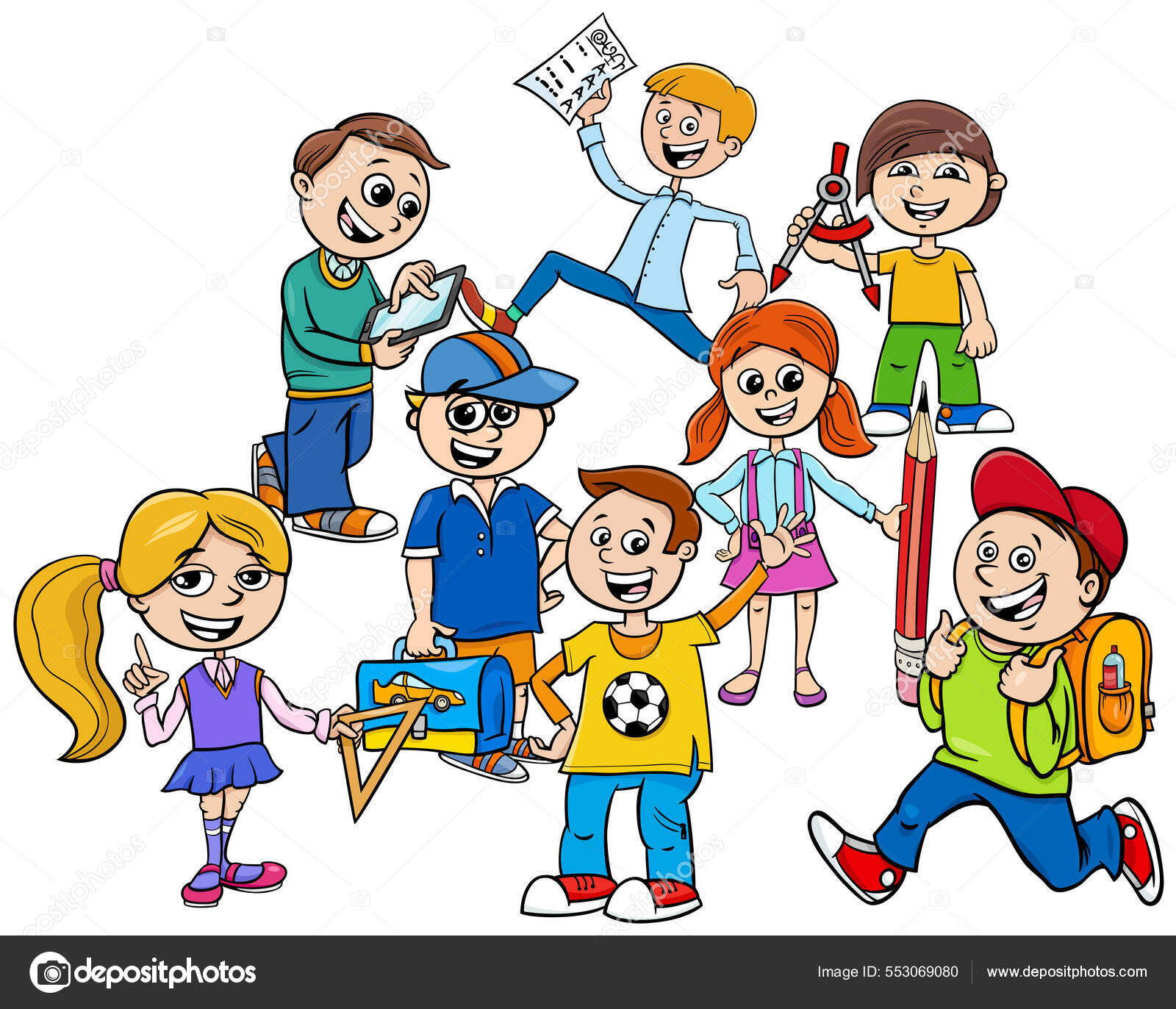 Estudiantes De La Escuela De Dibujos Animados