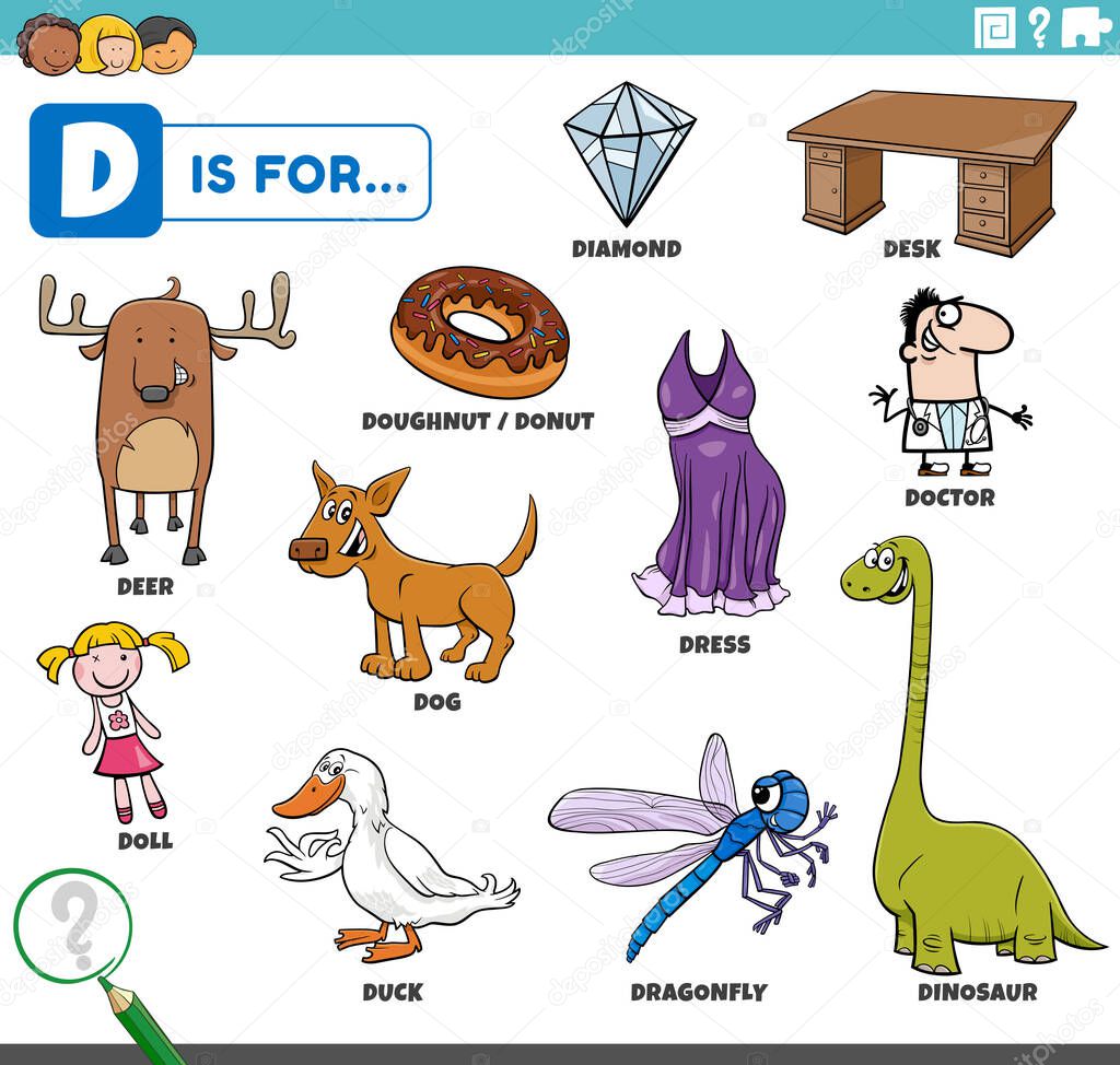 ilustración de dibujos animados educativos de personajes cómicos y ... ilustración de dibujos animados educativos de personajes cómicos y ...