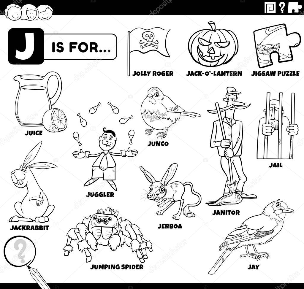 ilustración de dibujos animados educativos en blanco y negro para niños ...